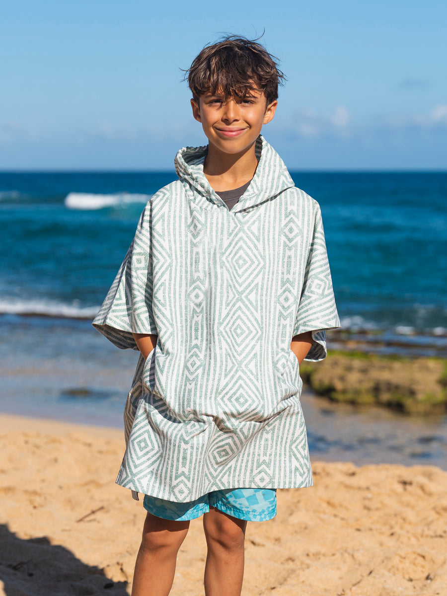Rustic Stripe Green | Kid's Beach Cozy – RipSkirt Hawaii